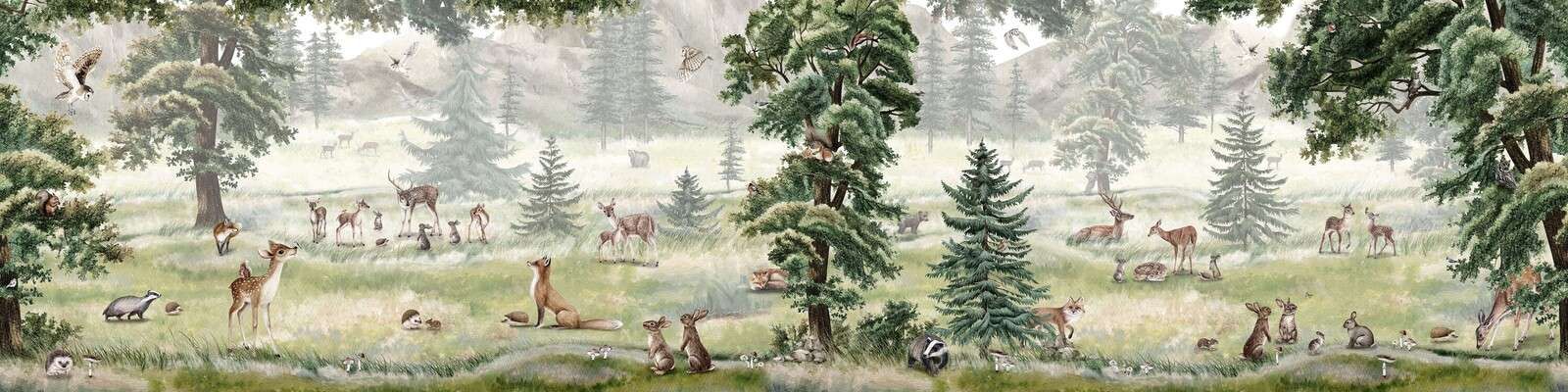Papier peint panoramique - Plaisirs en forêt - Panorama - Papier peint ...